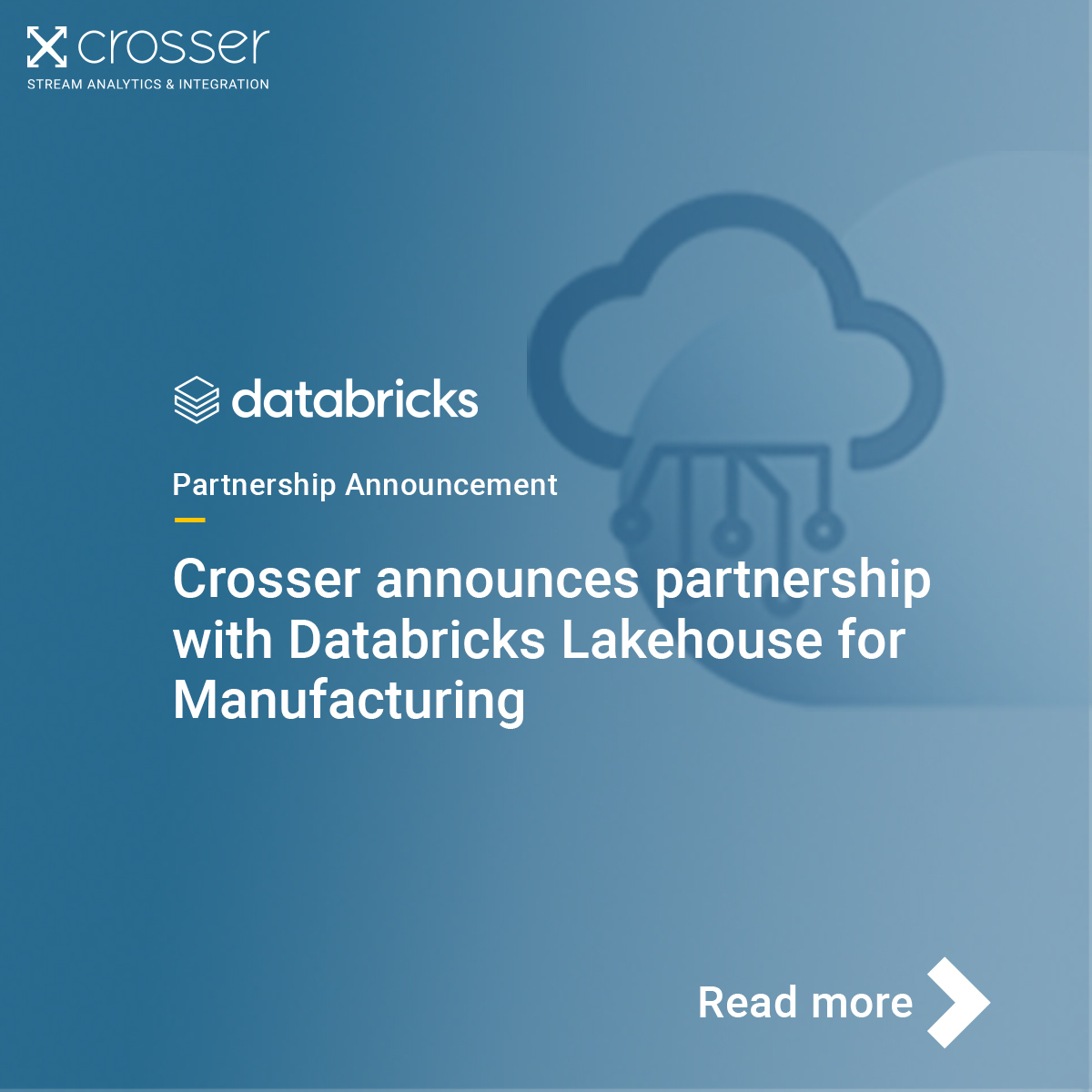 Crosser announces a partnership with Databricks Lakehouse for Manufacturing